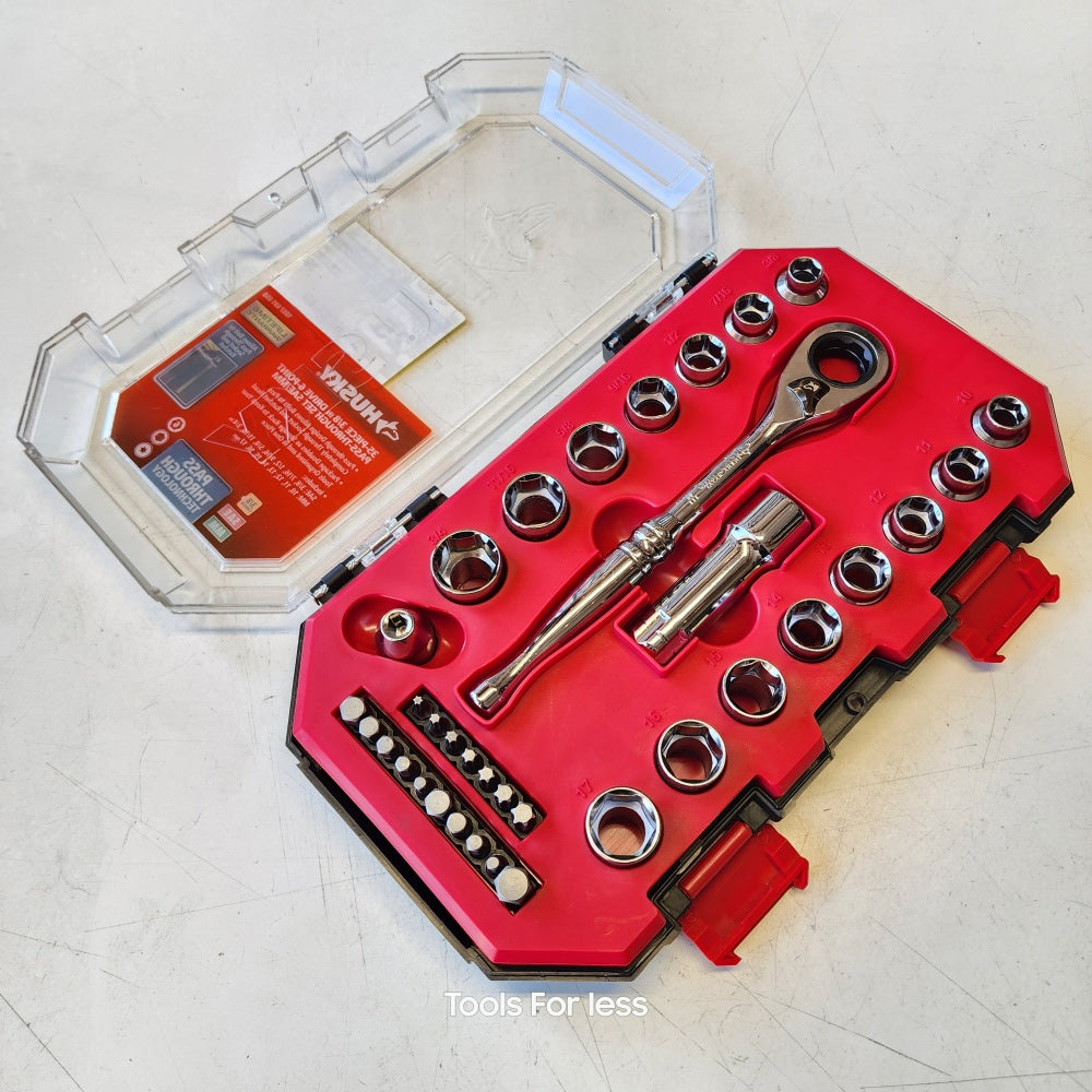 3/8 in. Drive 6-Point Pass - Thru Ratchet and Socket set 35-Piece – Fushanj.com